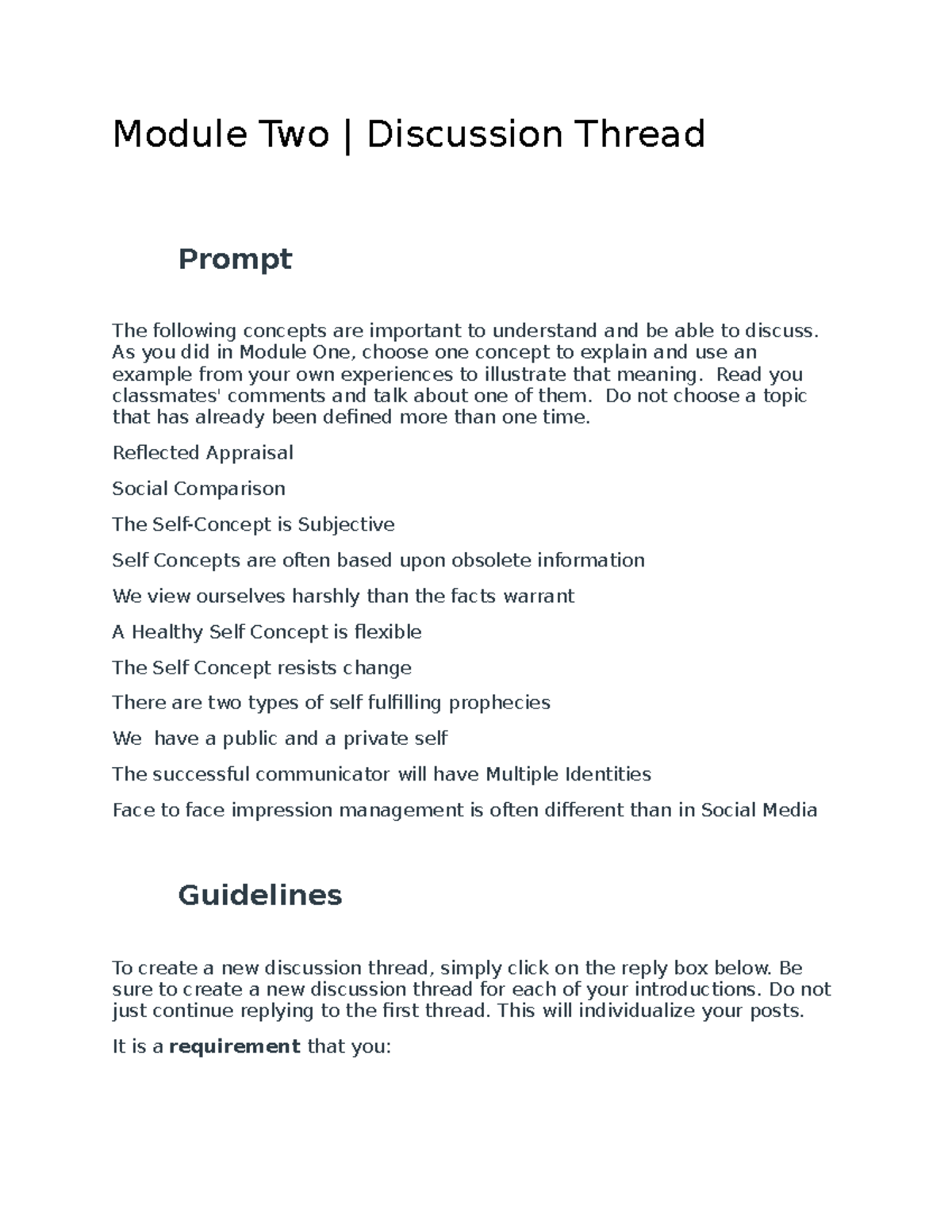 Module 2 comm121 - class discussion assignment - Module Two ...