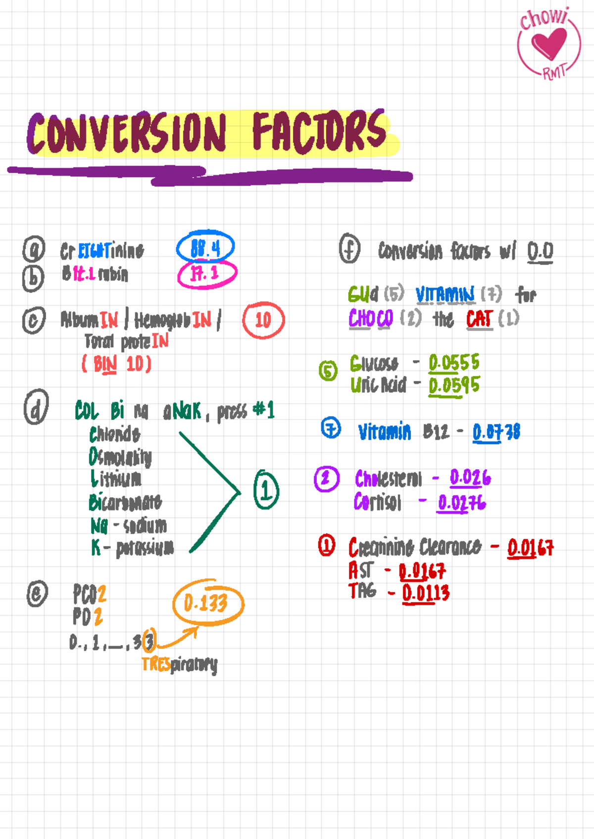 Conversion Factors - #NERSION FACTORS ⑨ CrEIGHTining 8 Of conversion ...