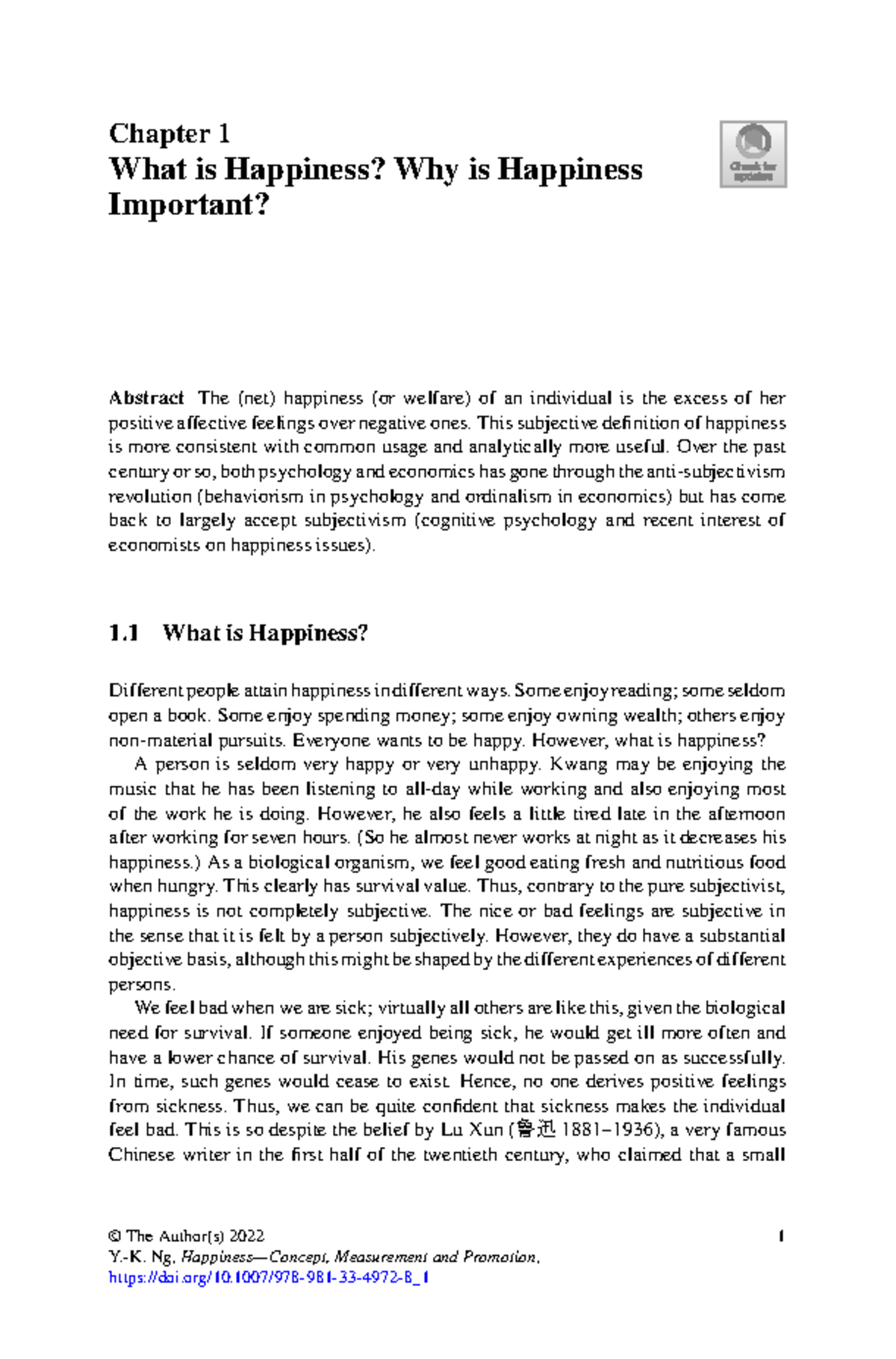 What is Happiness Why is Happiness Important - Chapter 1 What is ...