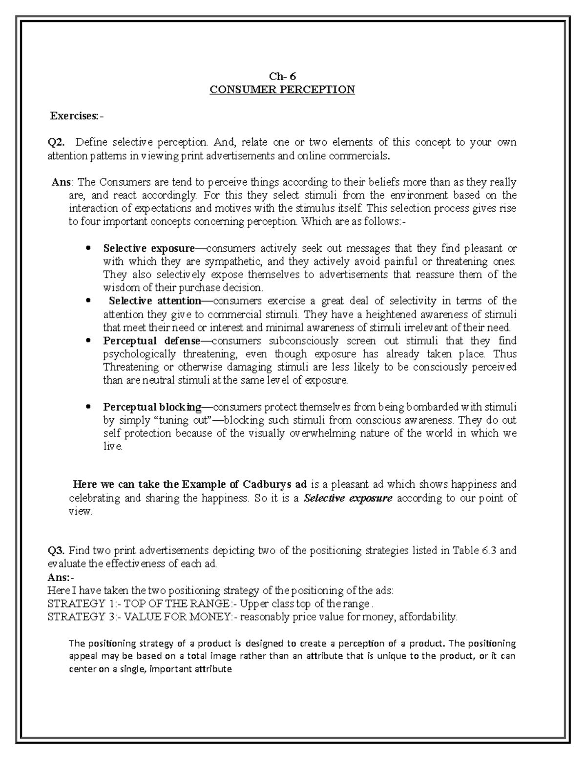 38753472-cb-final - Consumer Behavior chapt 6-8 questions - Ch- 6 ...