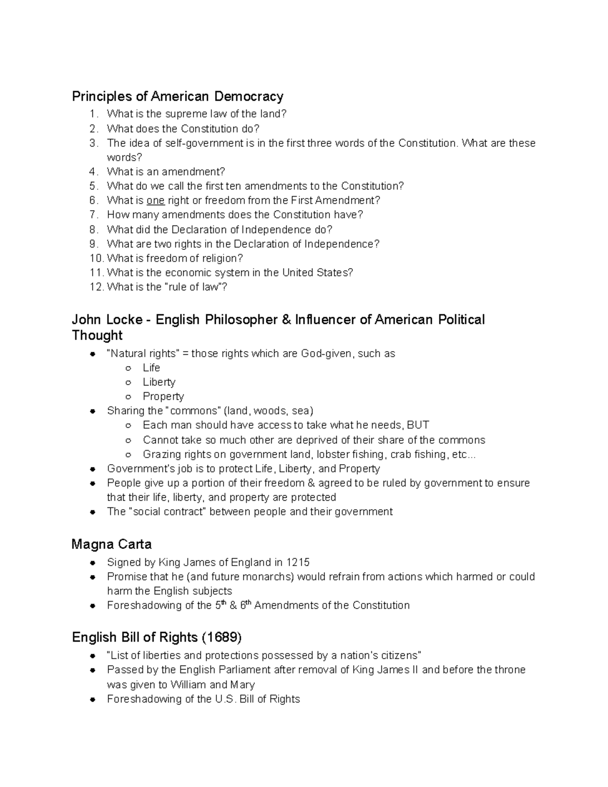 Chapter 2 - Articles of Confederation & the Constitution - Principles ...