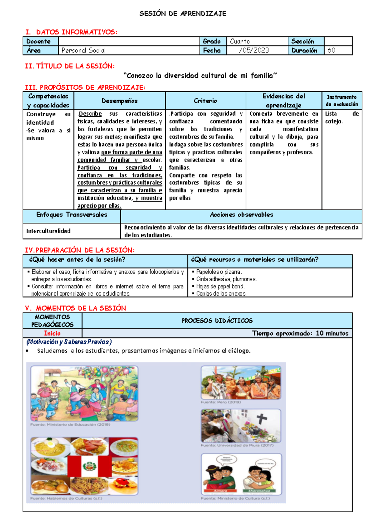 Personal Social- Construye SU Identidad - Familia-1 - SESIÓN DE ...