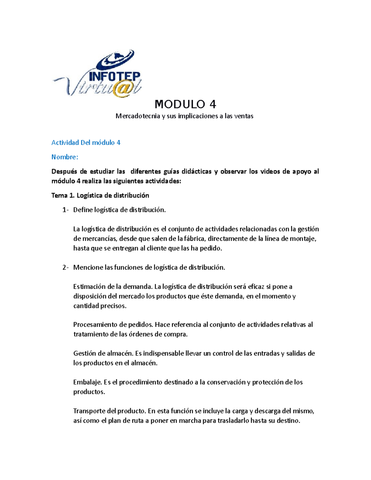 Actividad 1 módulo 4 VEPS - MODULO 4 Mercadotecnia y sus implicaciones a las ventas Actividad ...