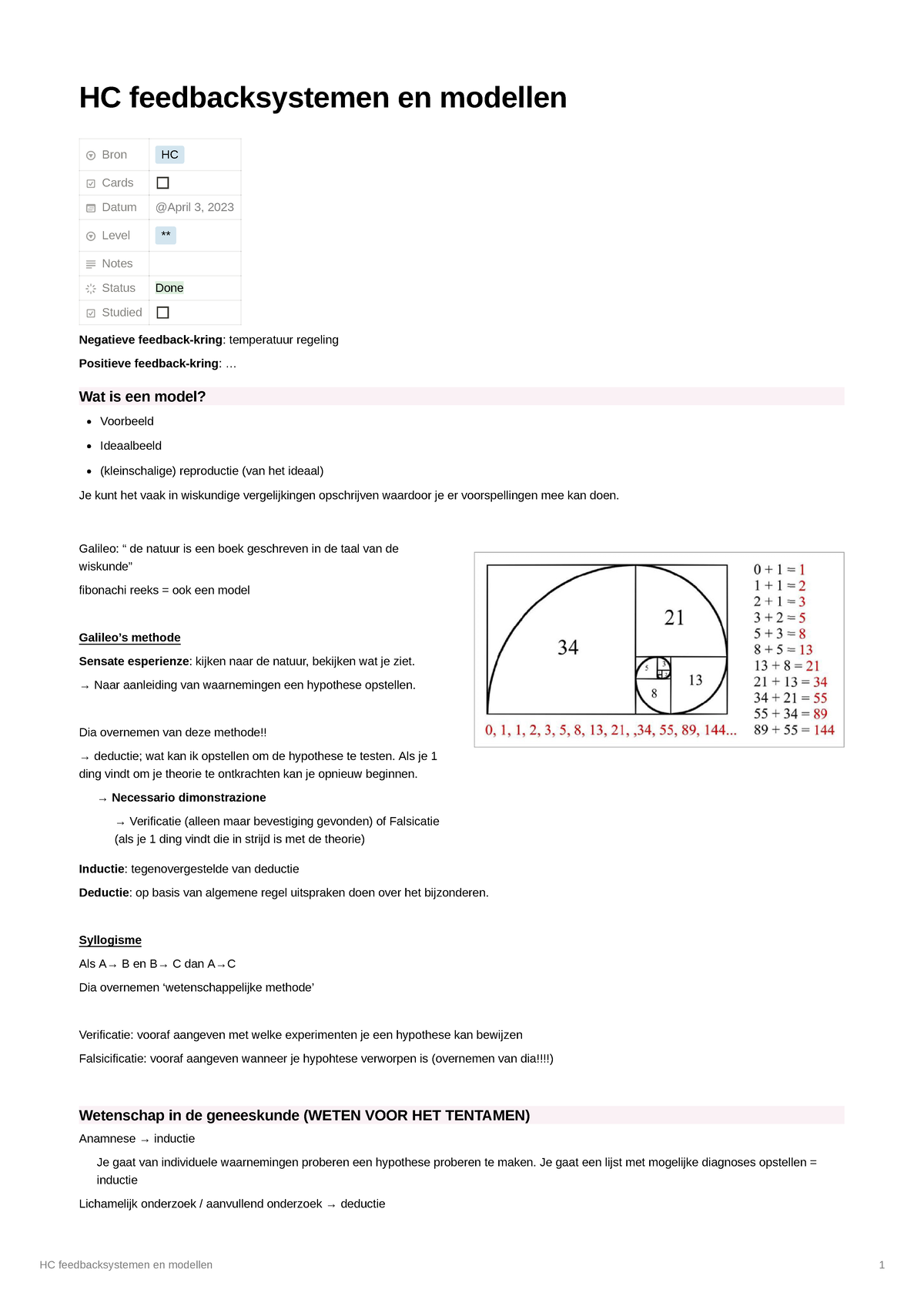 HC feedbacksystemen en modellen - .. Wat is een model? Voorbeeld ...