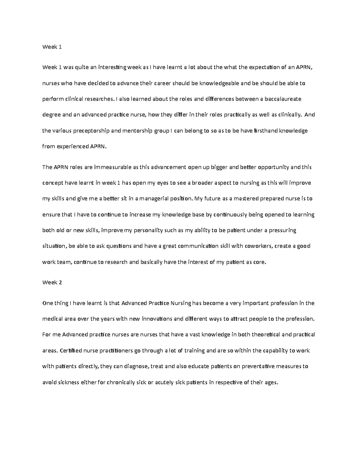 Week 8. Reflection on Learning Weeks 1-8 - Week 1 Week 1 was quite an interesting week as I have ...