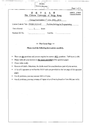 ENGG1110 Project 2018-2019 Term 1 - ENGG1110 Problem Solving by ...