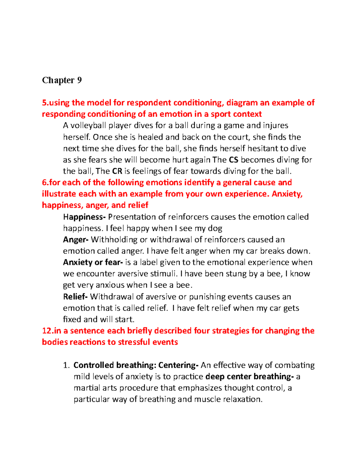 Assignment 3 Psyc 2660 - Chapter 9 5 the model for respondent ...