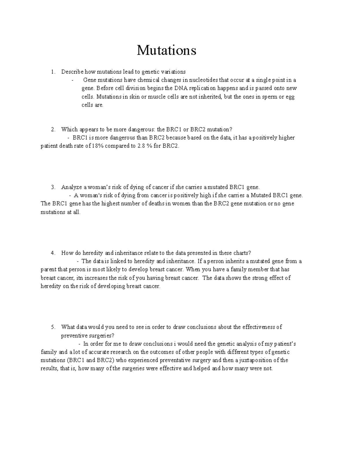 Biology mutations - Mutations Describe how mutations lead to genetic ...