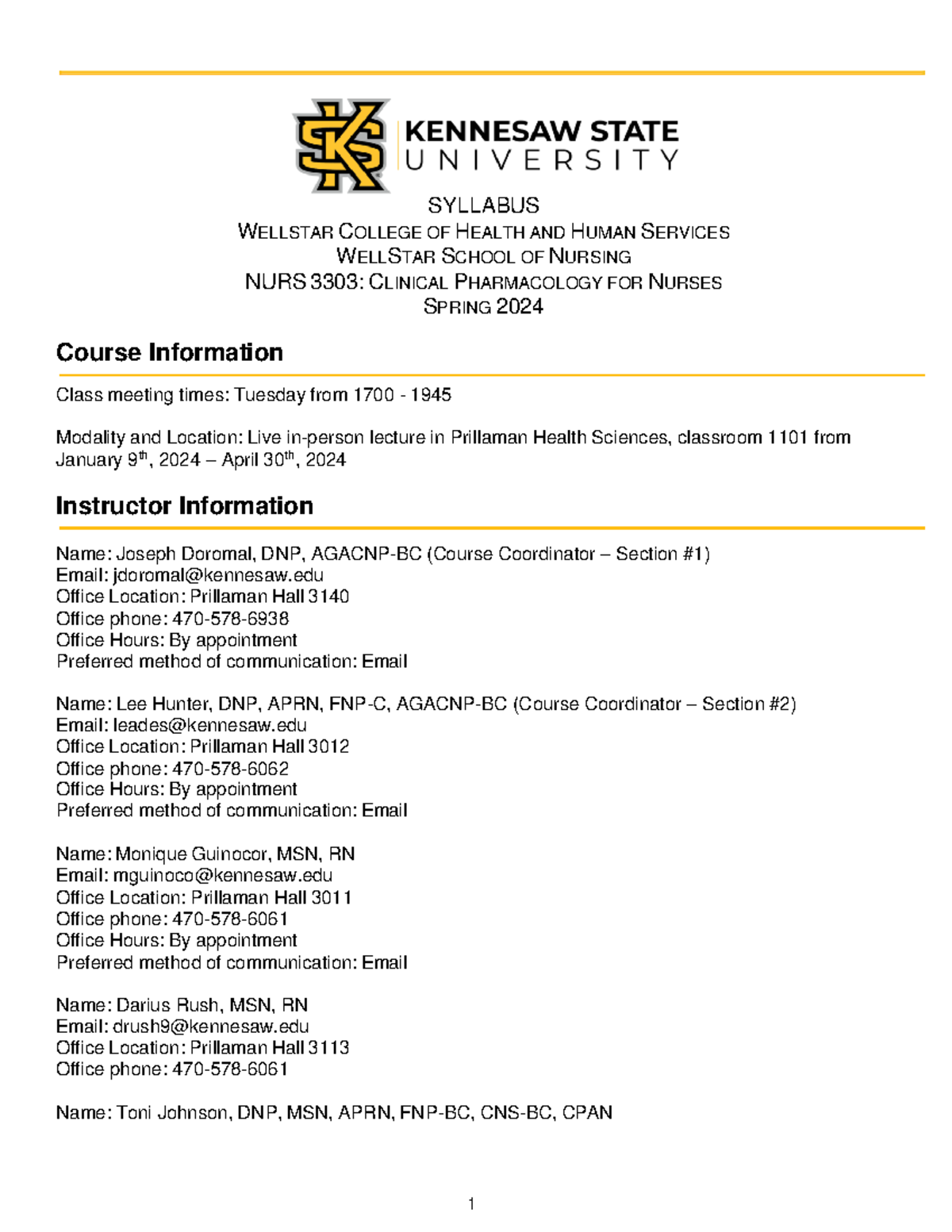 NURS 3303 - Section #2 Spring 2024 Syllabus & Calendar-2 - SYLLABUS ...