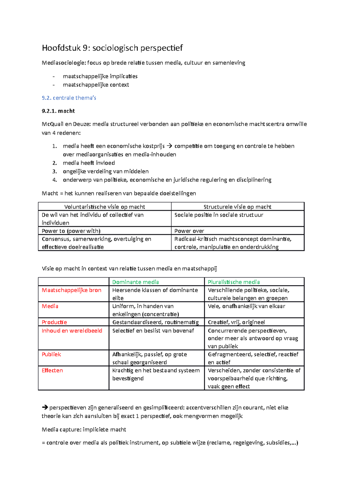 Hoofdstuk 9: een sociologisch perspectief op communicatie en media ...
