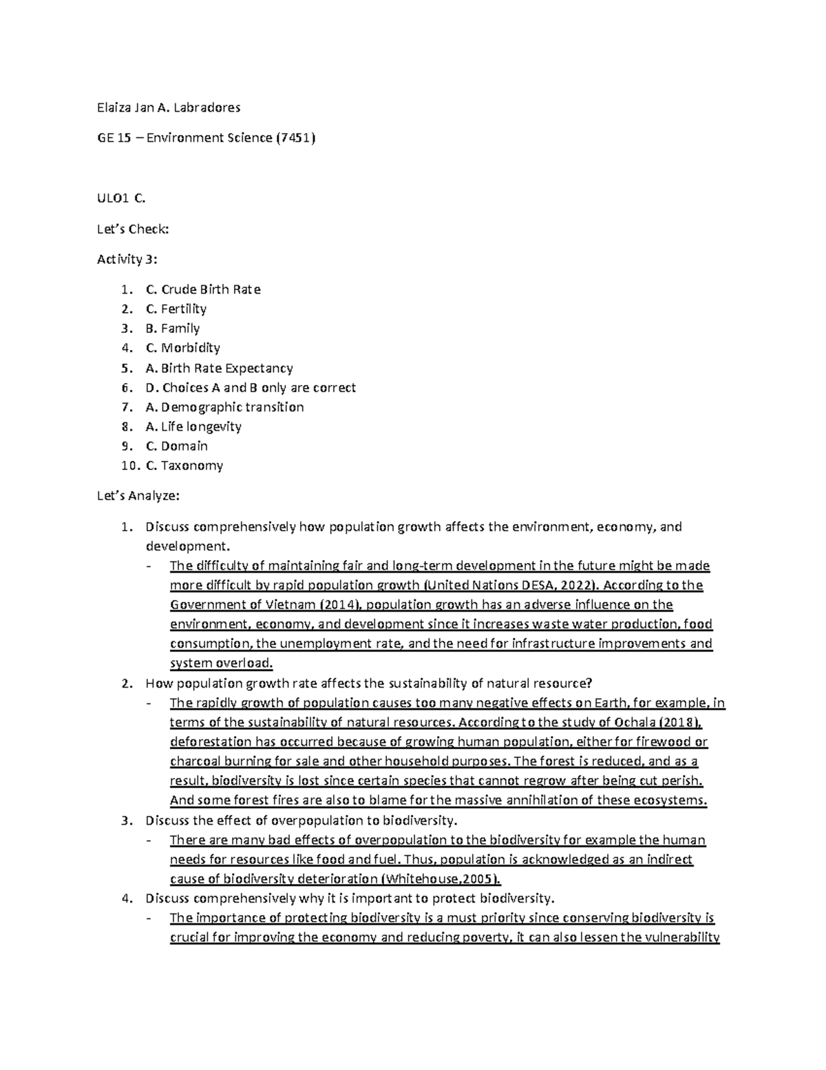 ULOc Answer - study well. - Elaiza Jan A. Labradores GE 15 ...