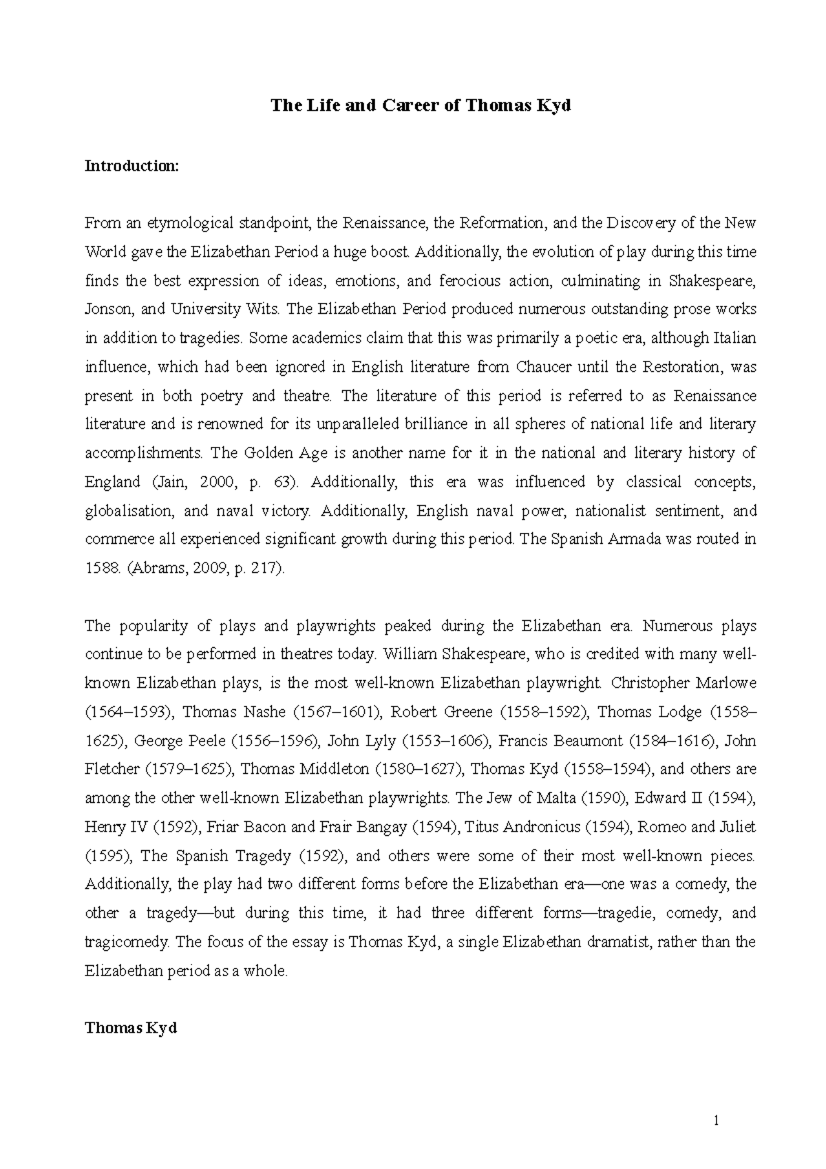 The Life and Career of Thomas Kyd - The Life and Career of Thomas Kyd ...