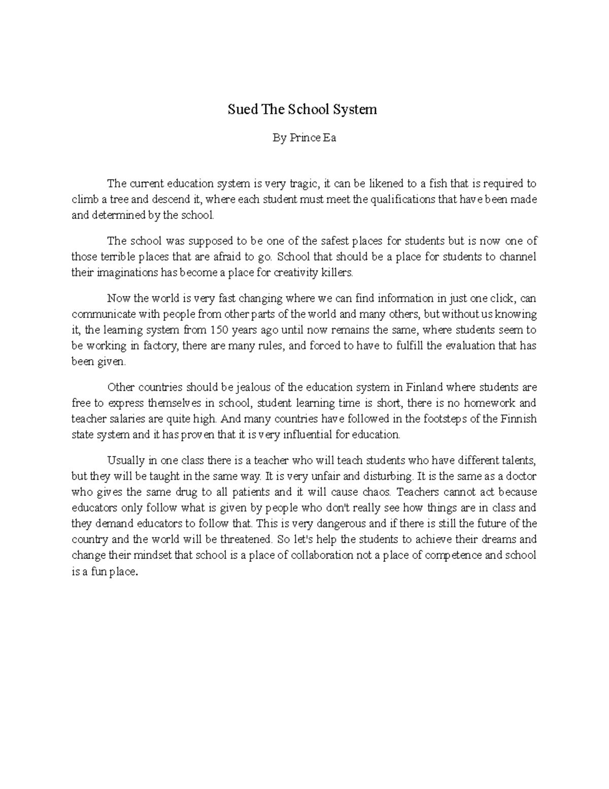 Sued The School System - English For Academic Purposes - Sued The ...