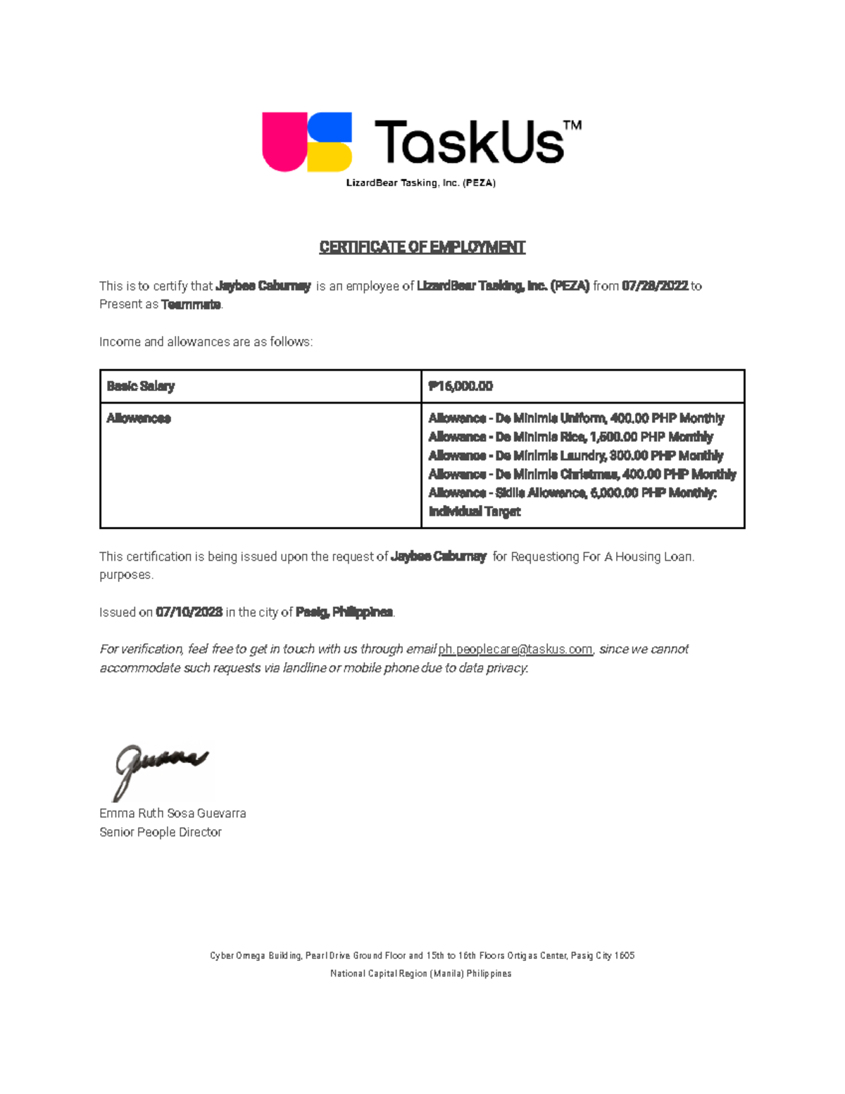 Certificate-OF- Employment-COE-for-PH-2023-07-10 082812 - Cyber Omega ...