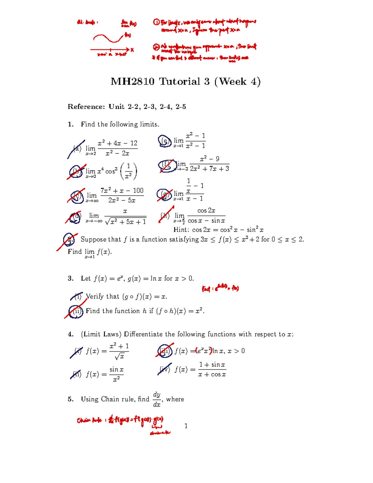 Tutorial 3 (Week 4) - MH2810 Tutorial 3 (Week 4) Reference: Unit 2-2, 2-3, 2-4, 2- Find the ...