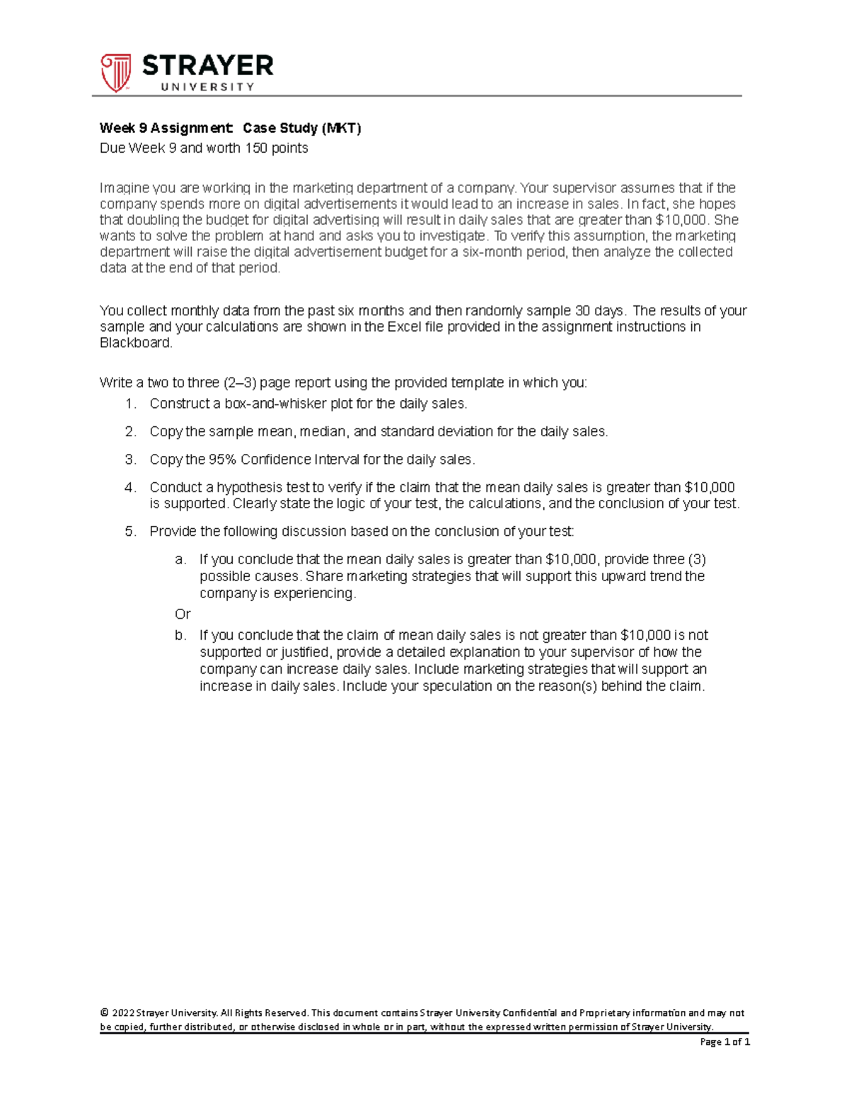 Cf MAT210 Week 9 Case-Study MKT1 - Week 9 Assignment: Case Study (MKT ...