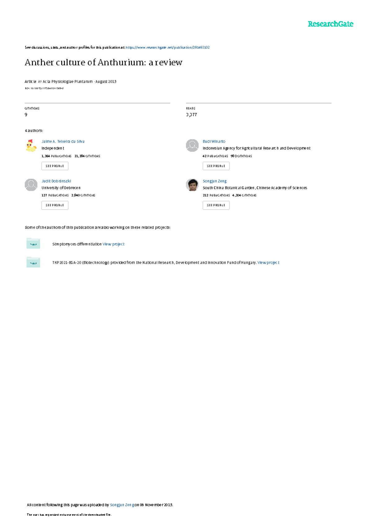 2015 Anthuriuminvitro Areview - See discussions, stats, and author ...