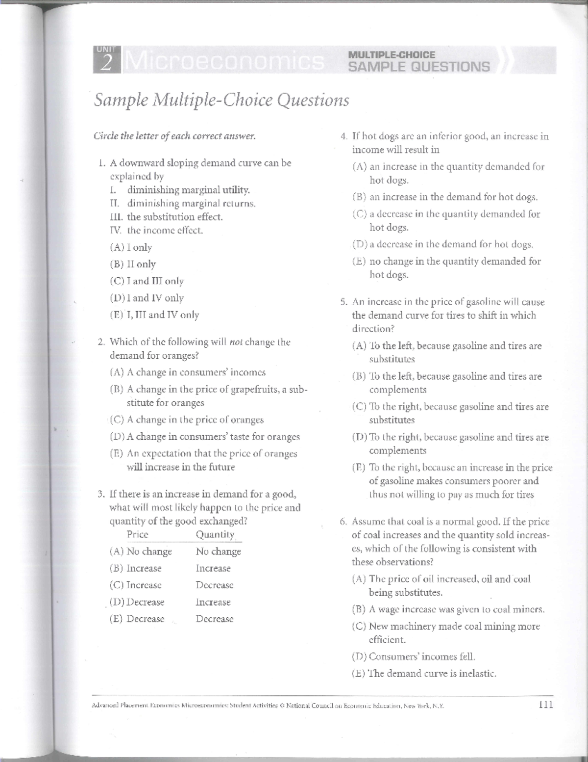 Unit II MC Questions - ECO 201 - Studocu