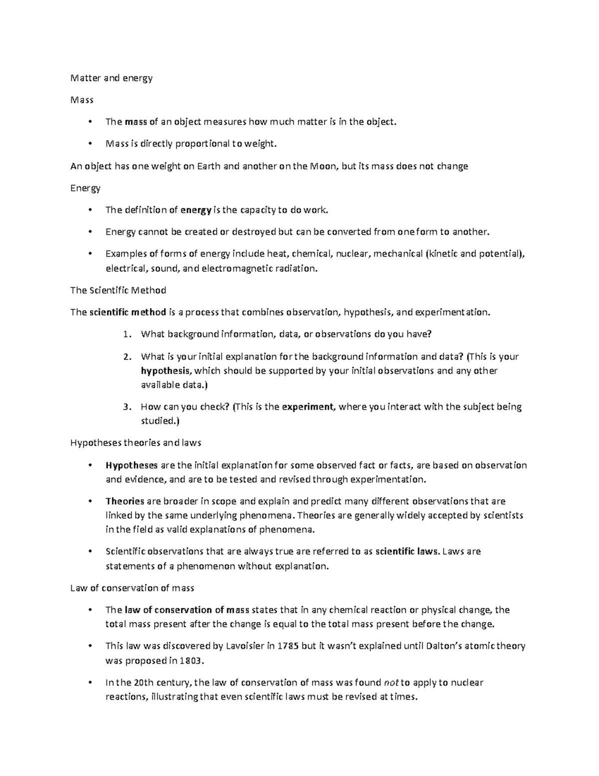 Matter and energy - Lecture notes, Prof Fernado G - Matter and energy ...