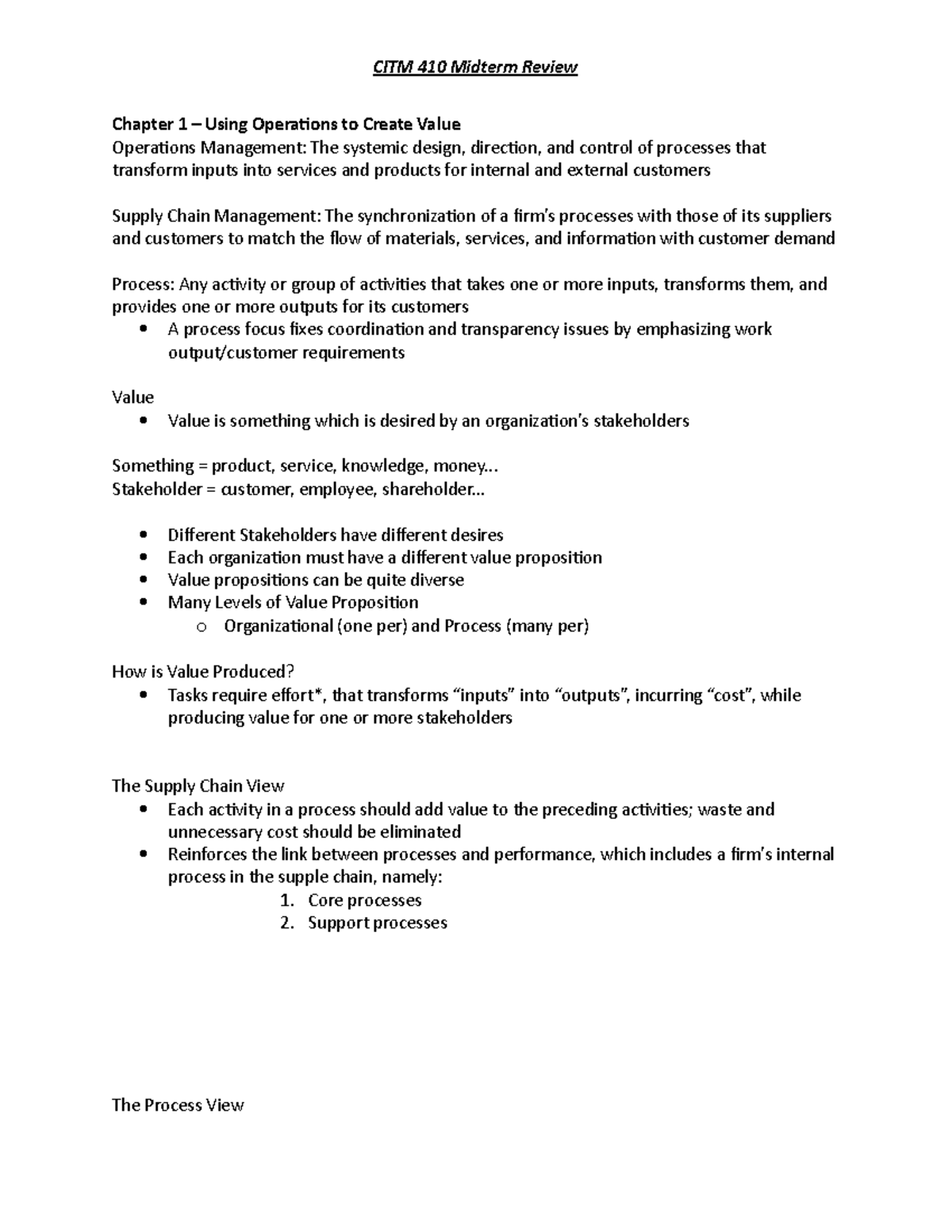 CITM 410 Midterm Review - CITM 410 Midterm Review Chapter 1 – Using ...