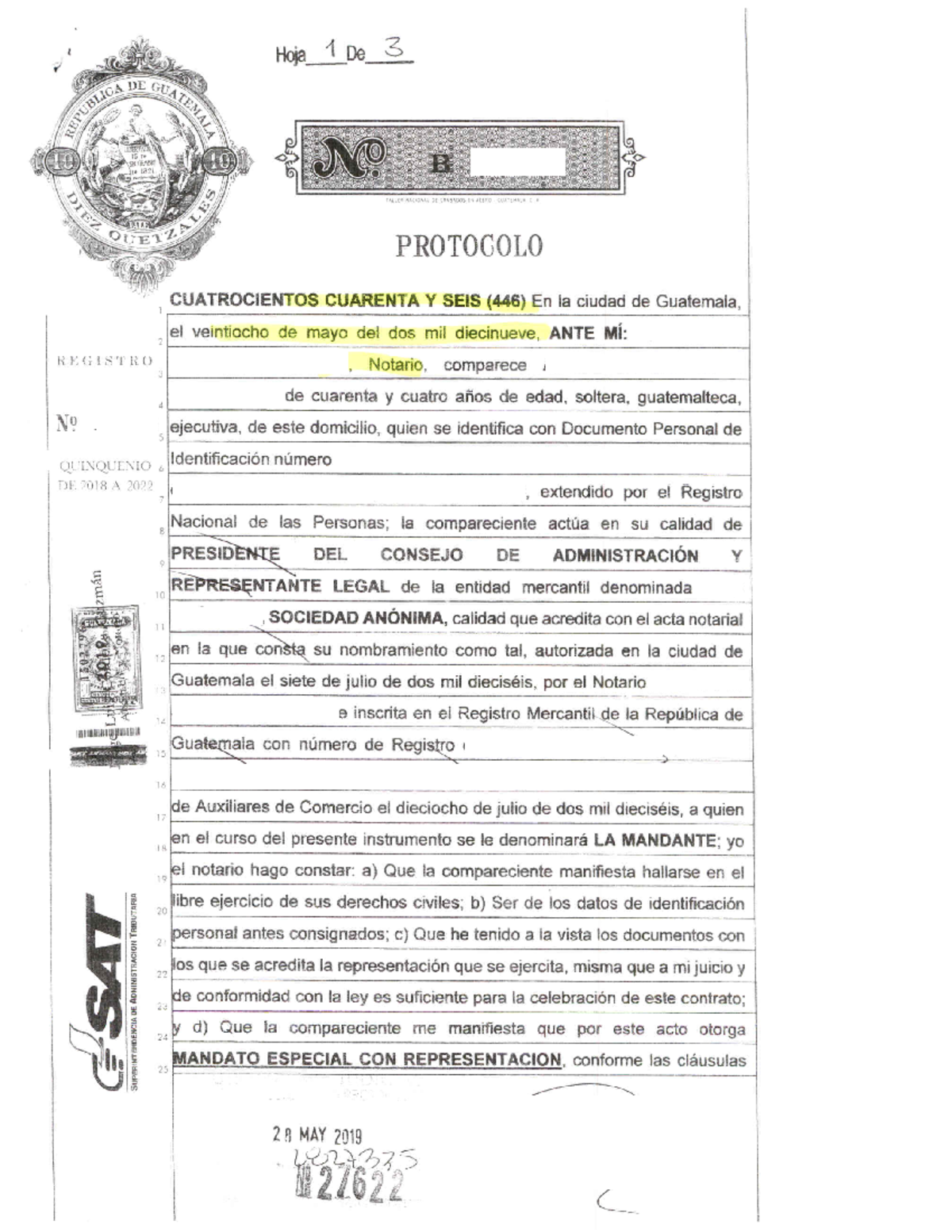 Testimonio de mandato y razon del agp - Derecho Notarial - Studocu