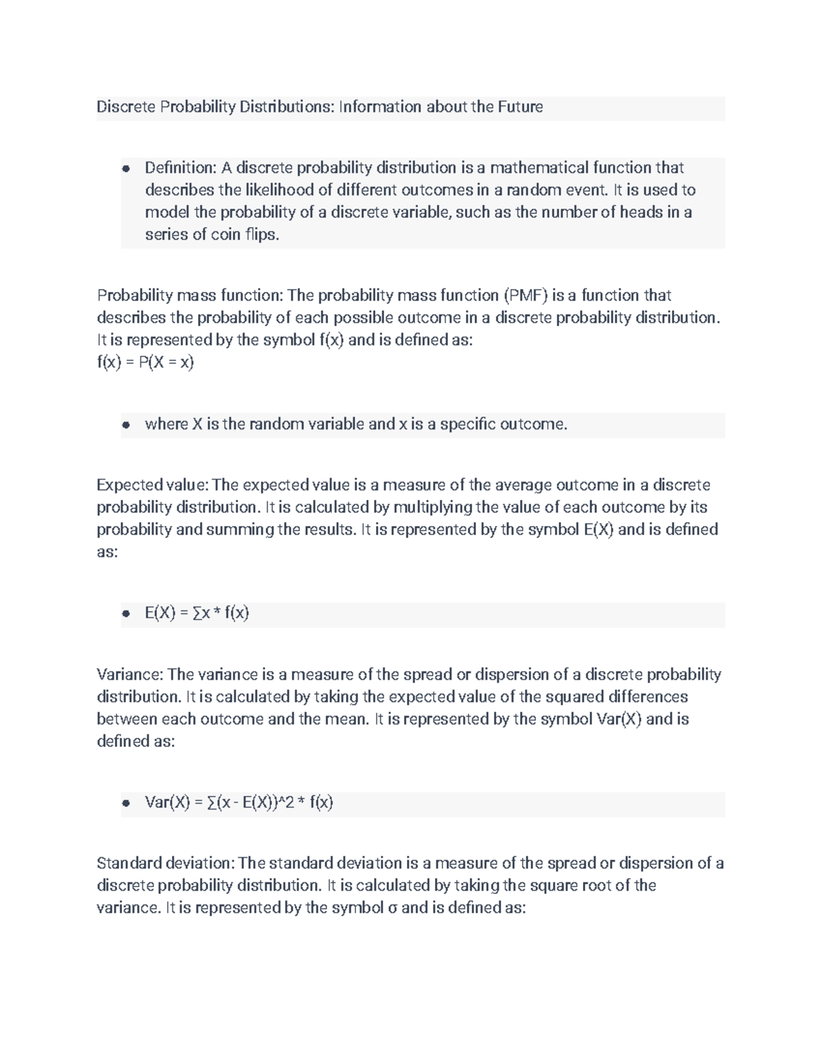 Discrete Probability Distributions - It is used to model the ...
