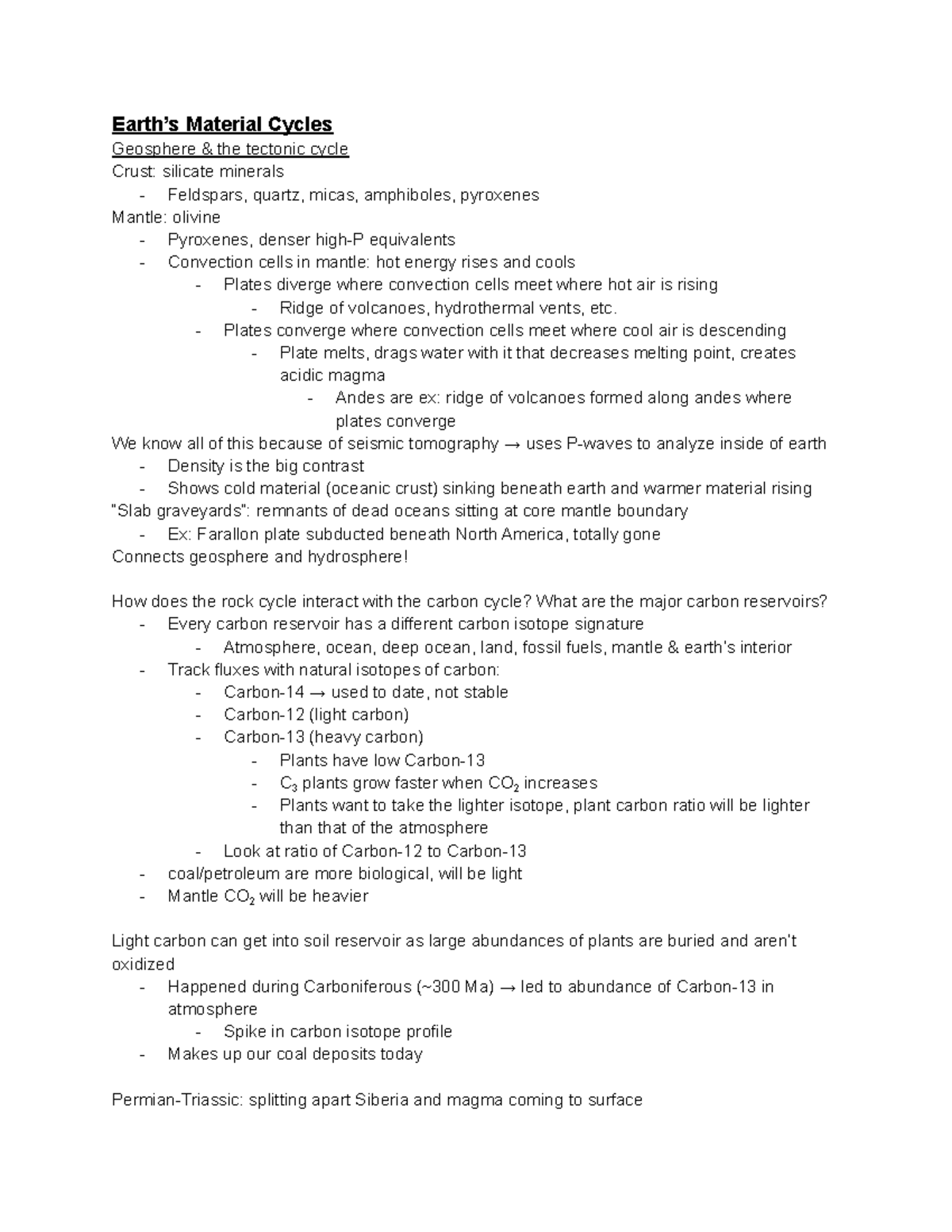 Earth's Material Cycles - Earth’s Material Cycles Geosphere & the ...