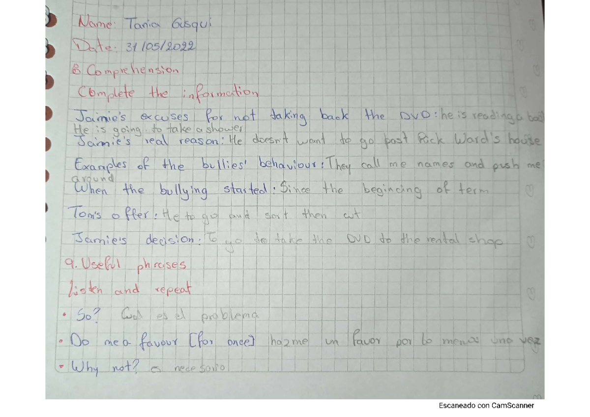 Classwork May 31 - actividades - Inglés I - Studocu
