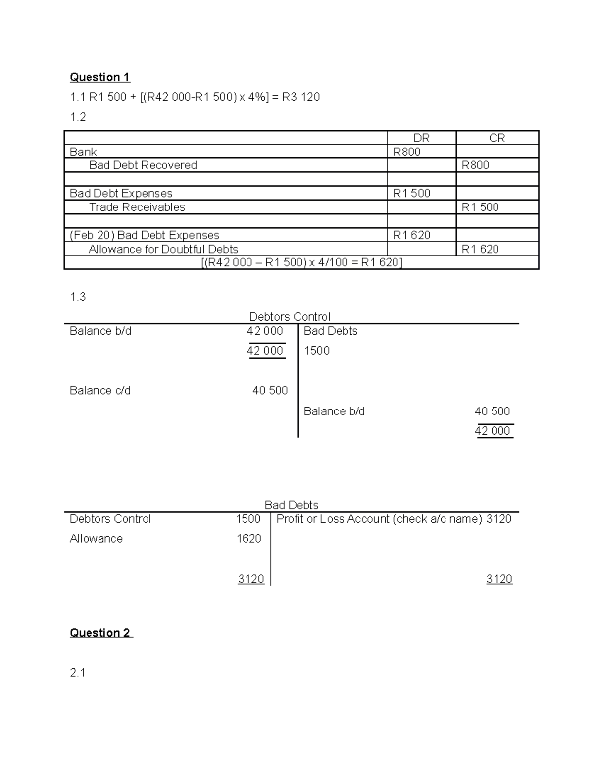 Formative Assessment Two Financial Accounting (HFAC130-1) - DR CR ...
