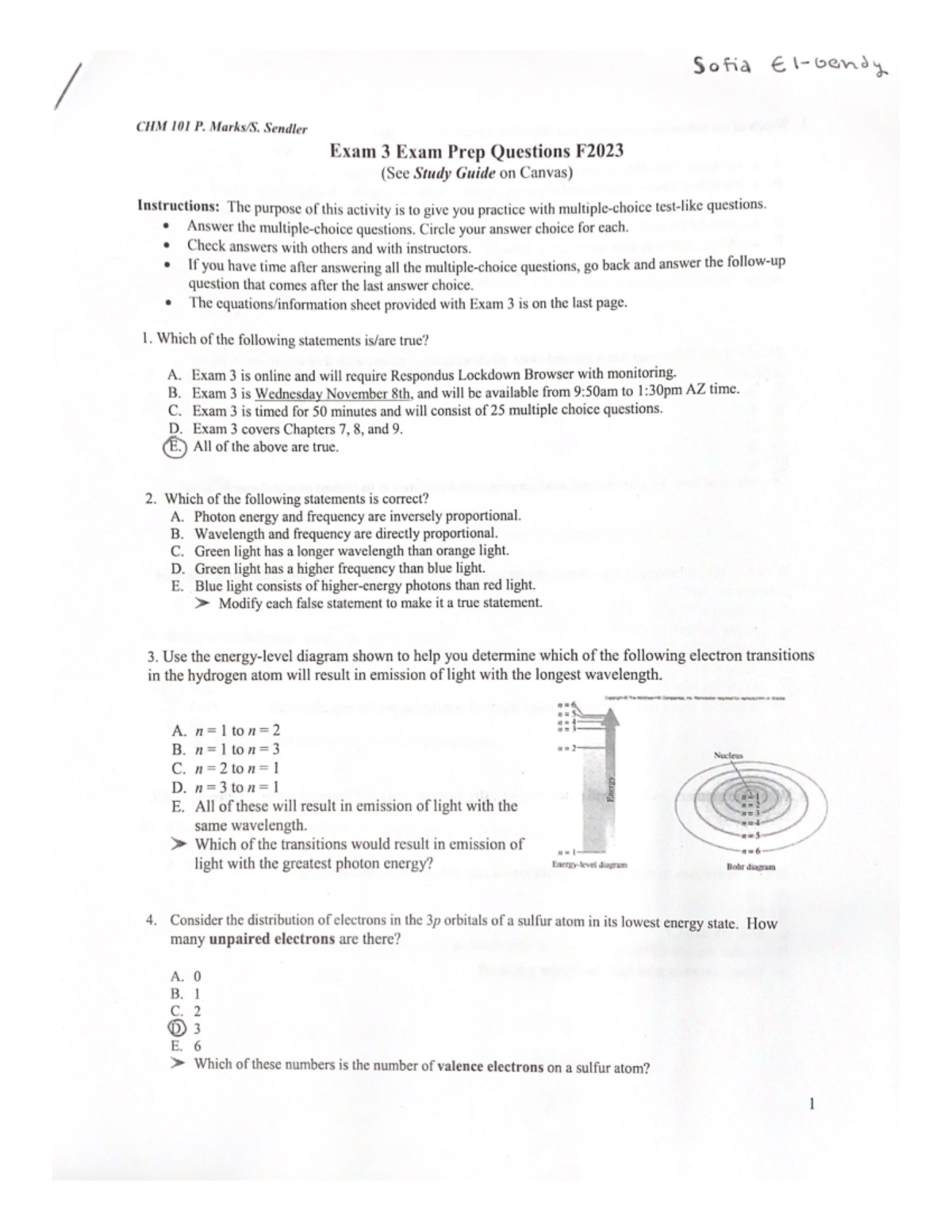 Exam 3 review - CHM 113 - Studocu