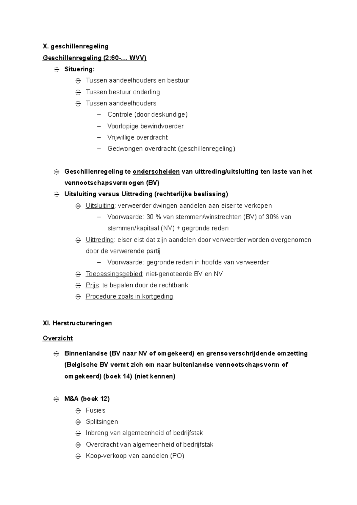 Geschillen - les samengevat - X. geschillenregeling Geschillenregeling ...