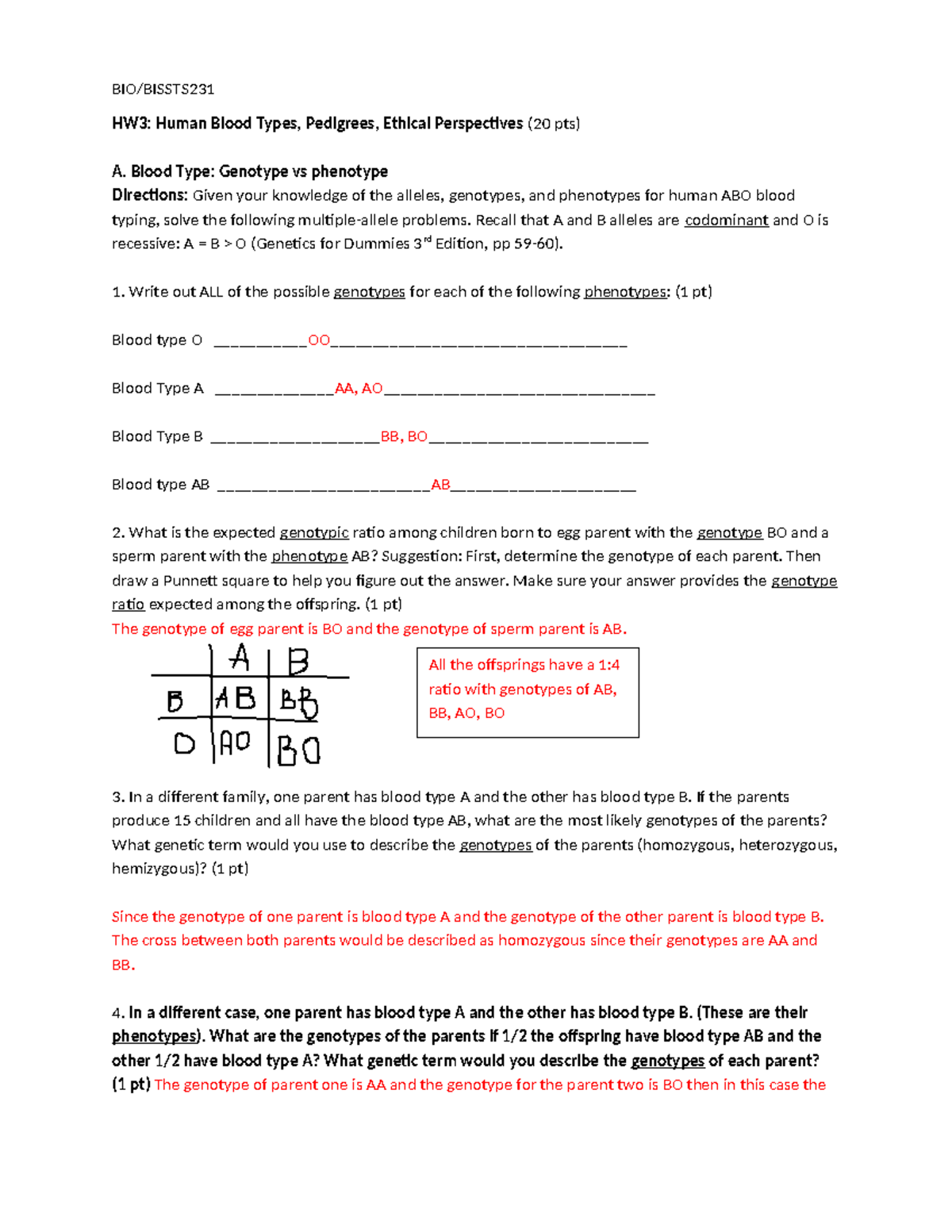 HW3 Blood type, pedigrees, ethics 2024 - BIO/BISSTS HW3: Human Blood ...