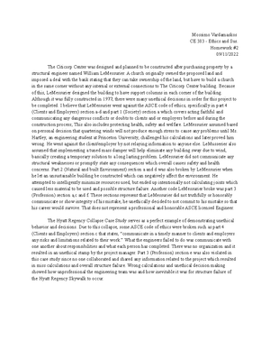 CE 383 - Homework #3 Part #1 - Mossimo Vardamaskos CE 383 - Ethics and ...