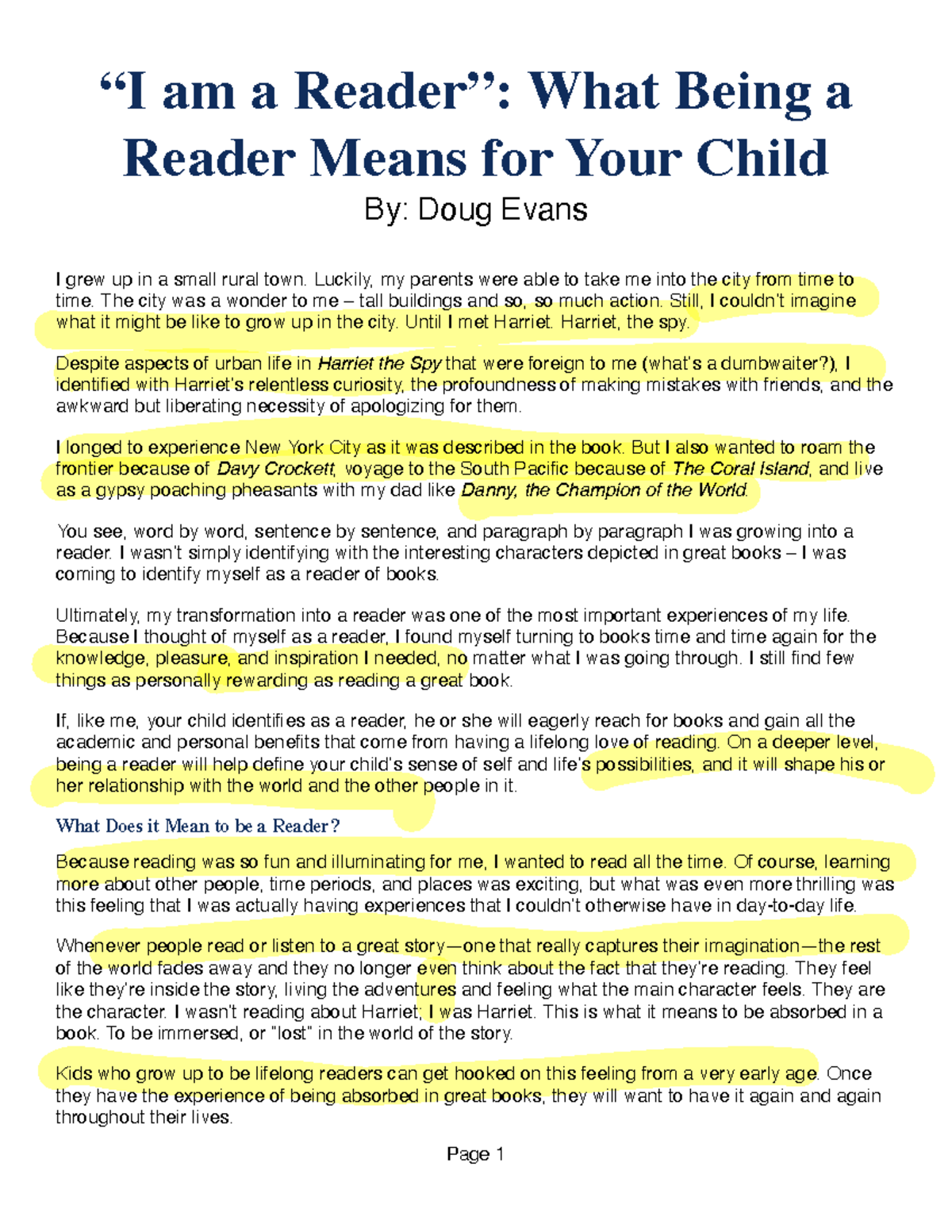 "I am a Reader" What Being a Reader Means for Your Child - “I am a ...