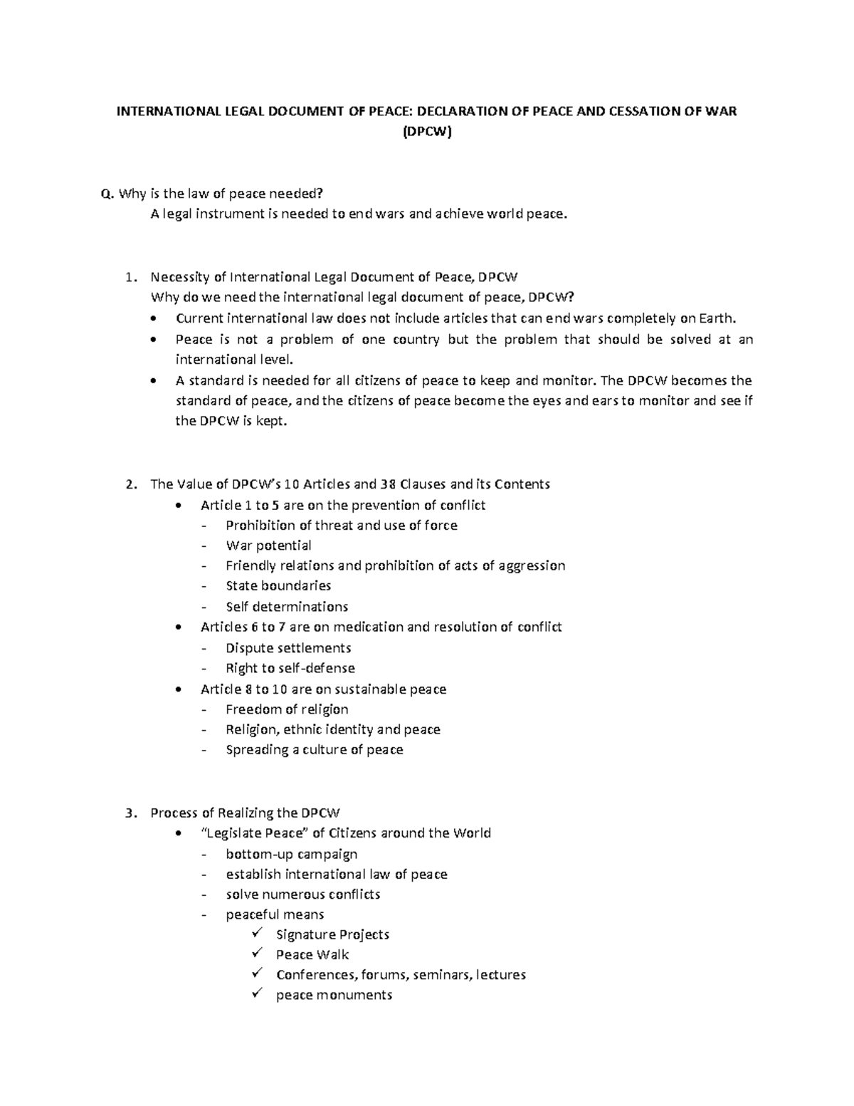 Contemporary World 2-9-10 - INTERNATIONAL LEGAL DOCUMENT OF PEACE ...