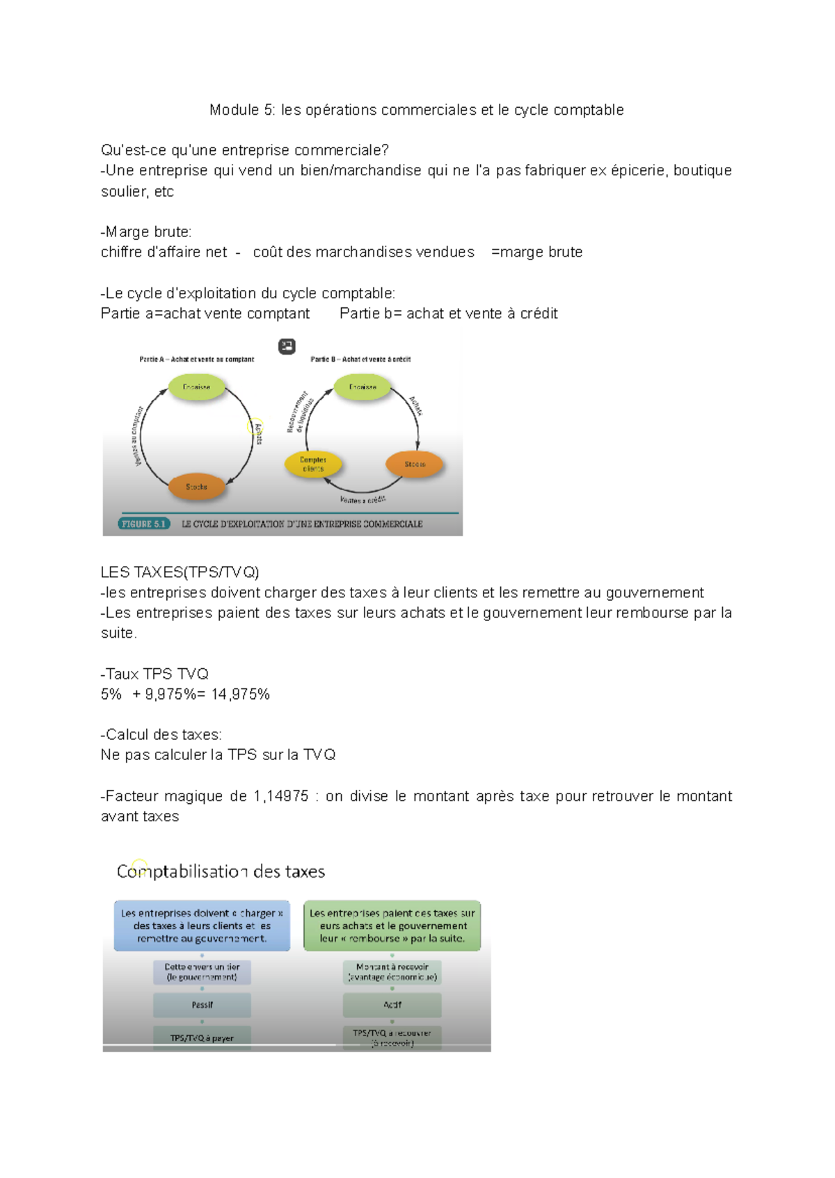 Module 5 les opérations commerciales et le cycle comptable -Taux TPS ...