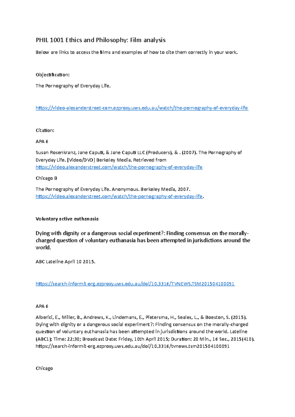 Link to film - qrqrqrqrqrqr - PHIL 1001 Ethics and Philosophy: Film ...