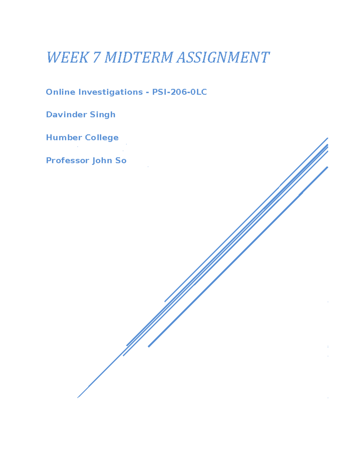 Week 7 Midterm Assignment - WEEK 7 MIDTERM ASSIGNMENT Online Investigations - PSI-206-0LC ...