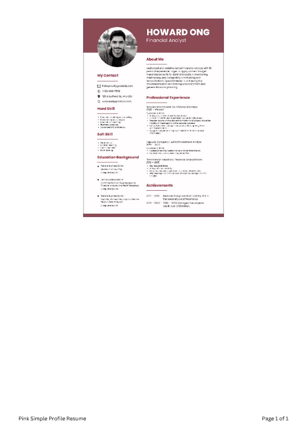 Pink Simple Profile Resume - Digital Logic Design - Studocu