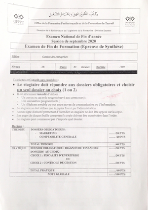GFCF 2020-2021 QCM VF - ajhkjkjdkjkbd - Test écrit du Master GFCF-S ...
