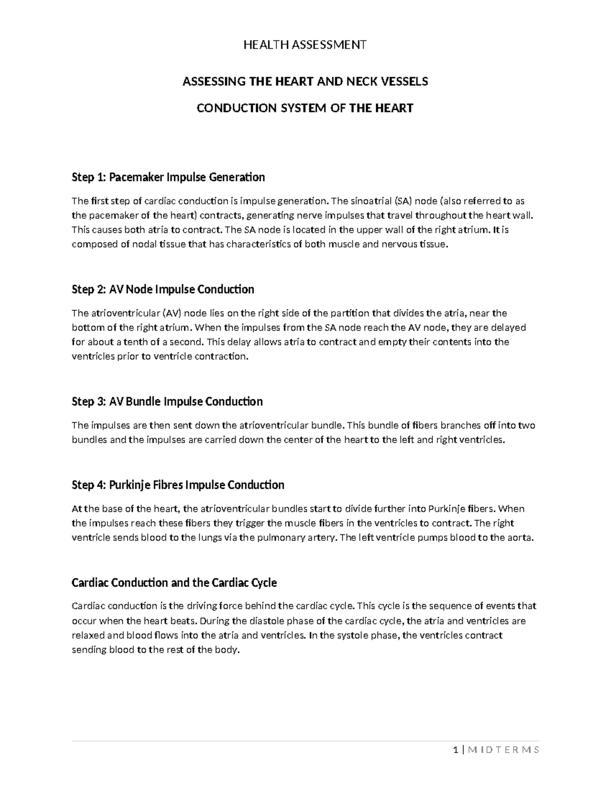 Assessing THE Heart AND NECK Vessels PART II - HEALTH ASSESSMENT ...