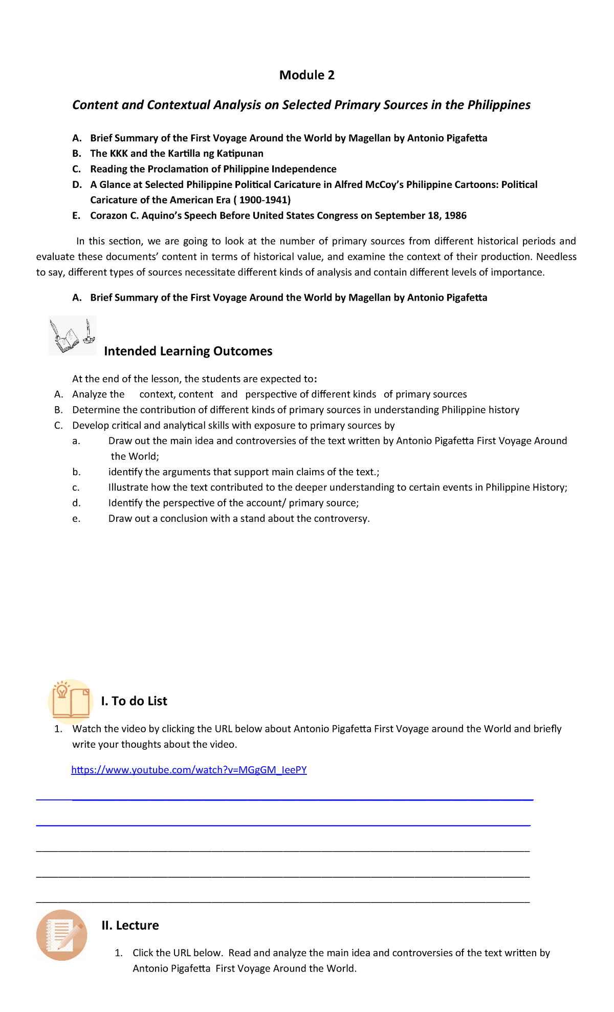 SPANISH COLONIZATION TO THE PRESENT - Module 2 Content and Contextual ...