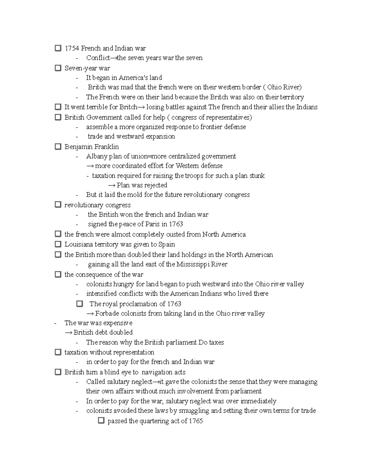 Unit 3 Text Outline - Just some notes - The American Yawp - 1754 French ...
