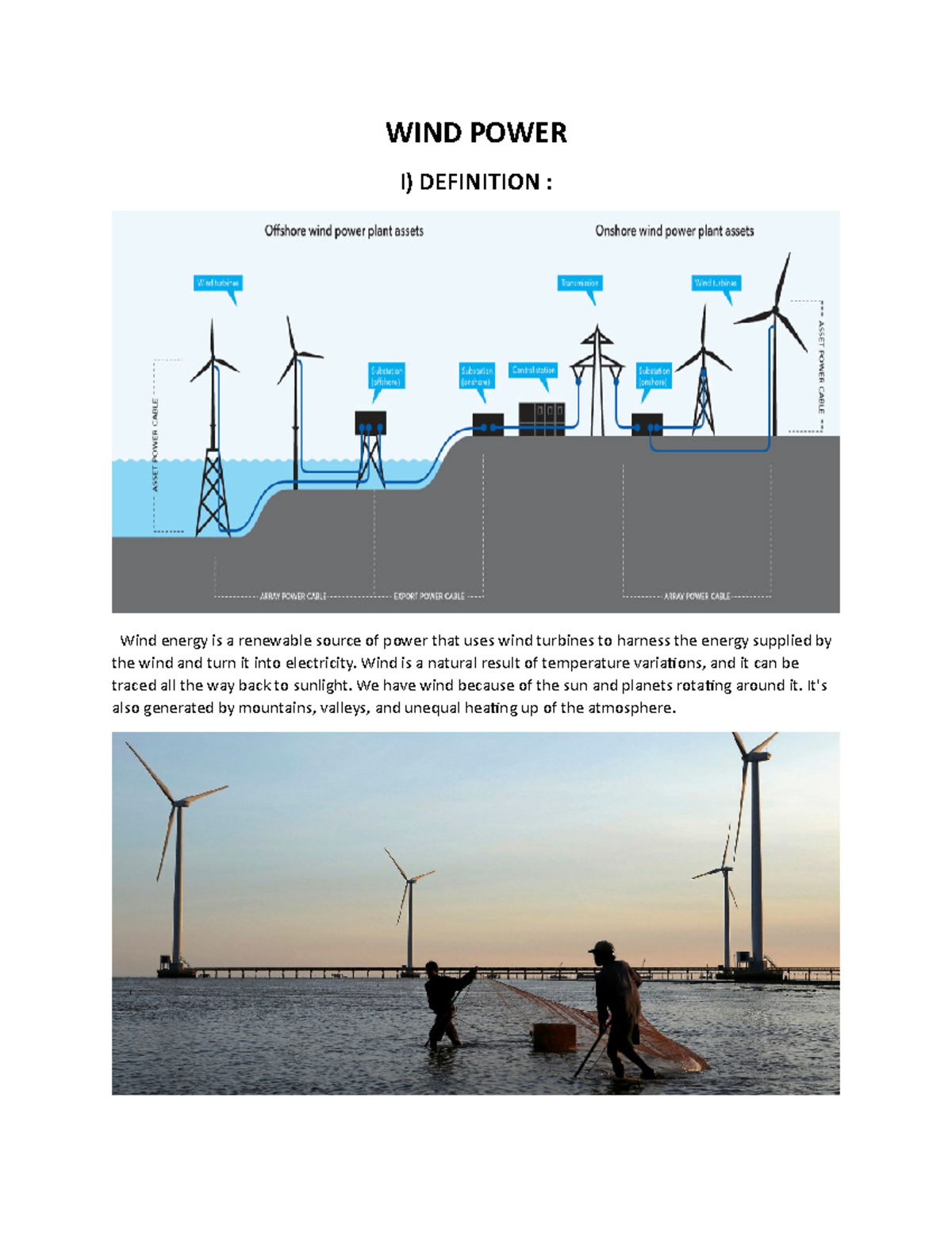WIND Power - WIND POWER I) DEFINITION : Wind energy is a renewable ...