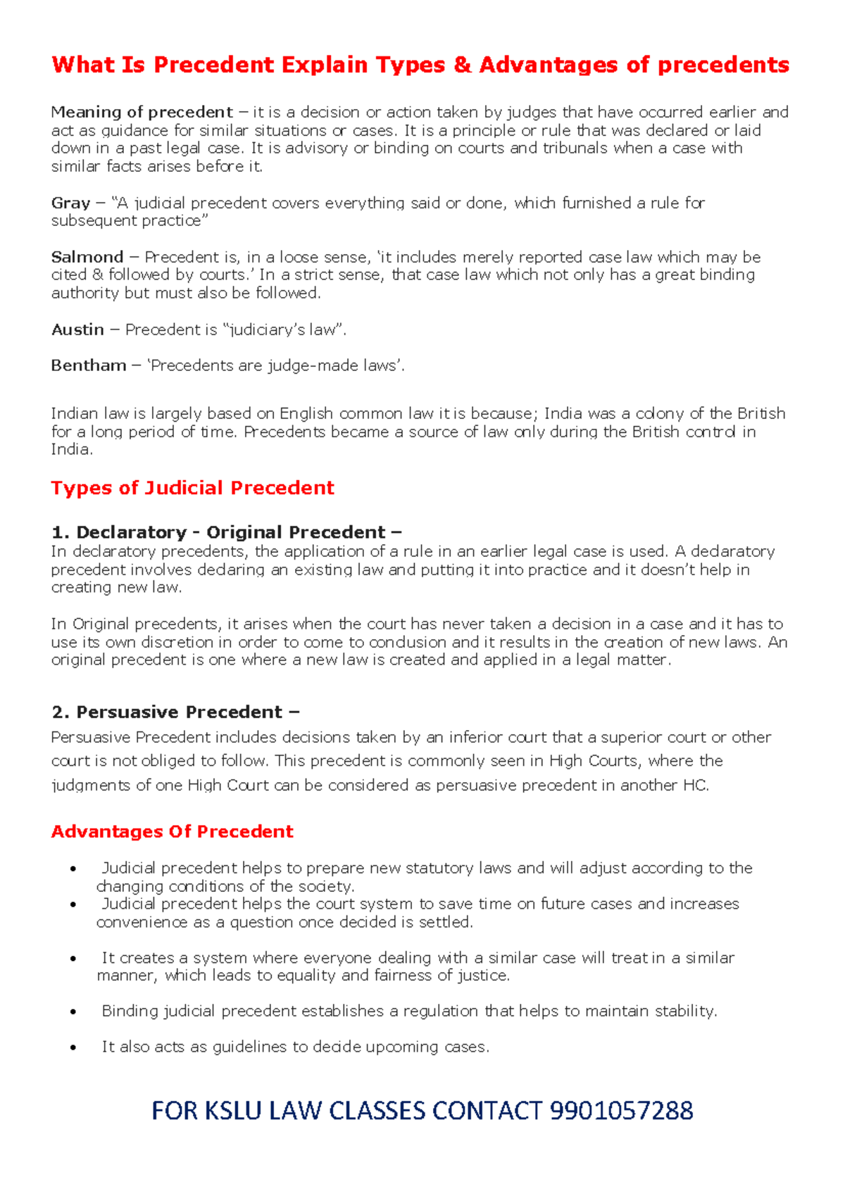 What Is Precedents Explain It’s Types And Advantages of precedents ...