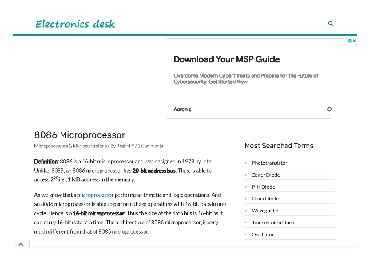 What is 8086 Microprocessor Definition, Block Diagram of Architecture and Working of 8086 - Studocu