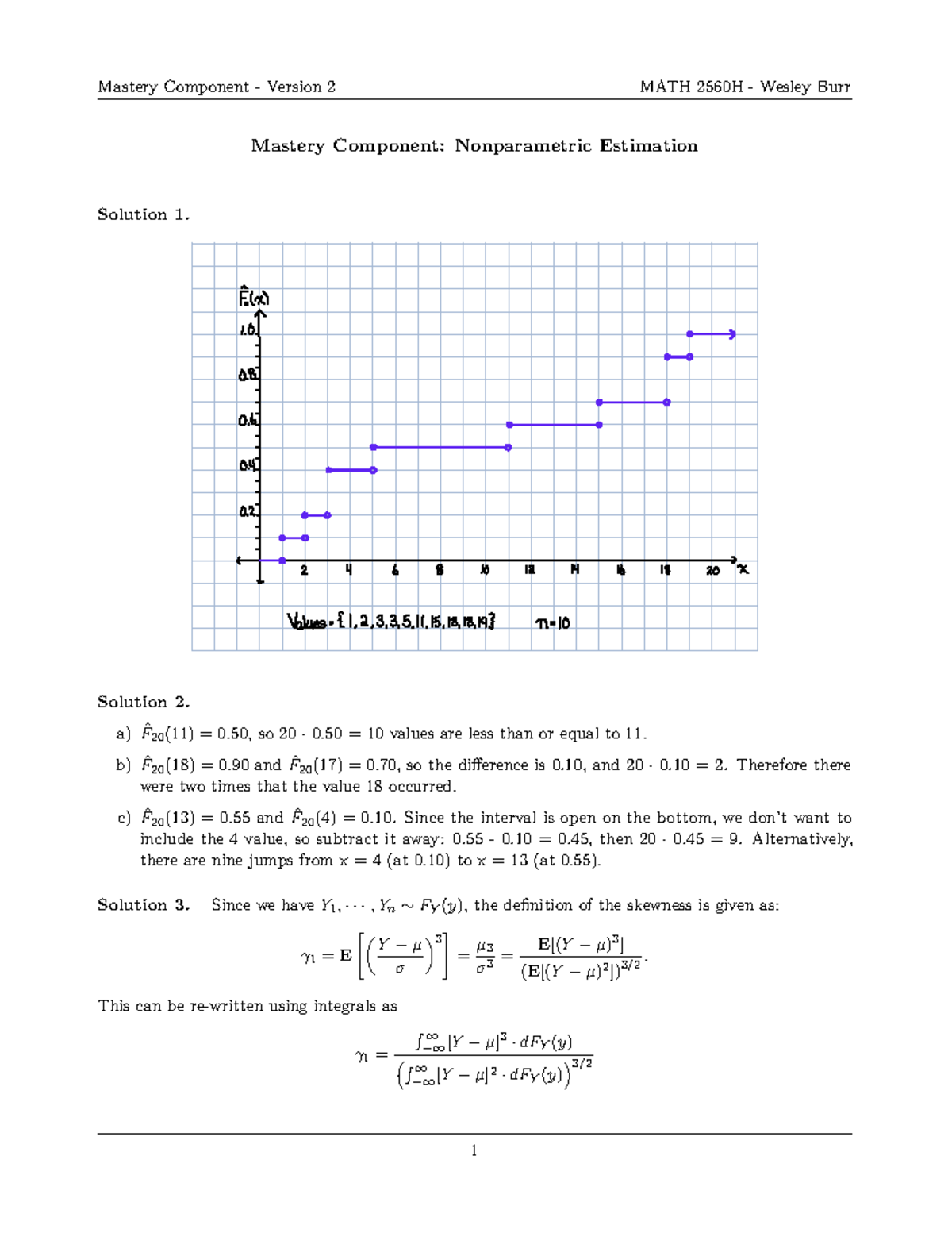 M2 V2 sol - Assignment for the course - Mastery Component: Nonparametric Estimation Solution 1 ...