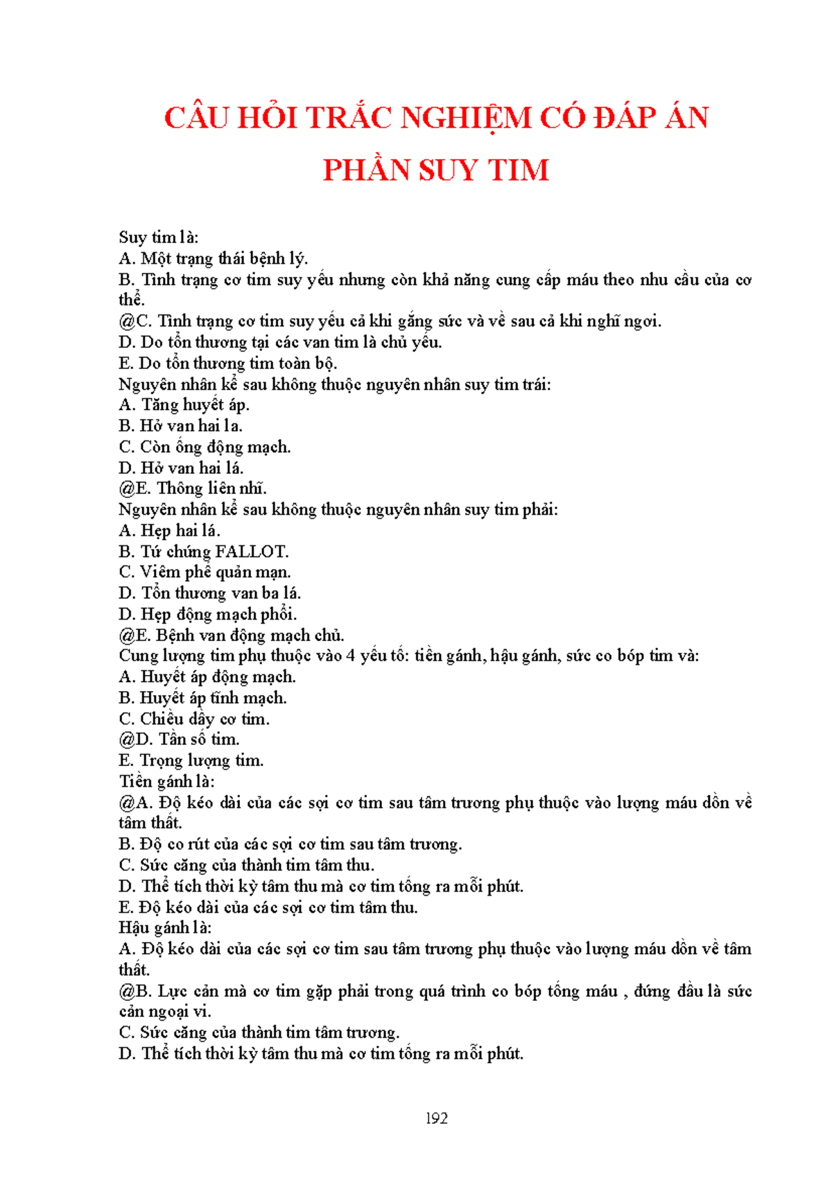 [123doc] - cau-hoi-trac-nghiem-co-dap-an-phan-suy-tim - CÂU HỎI TRẮC NGHIỆM CÓ ĐÁP ÁN PHẦN SUY ...