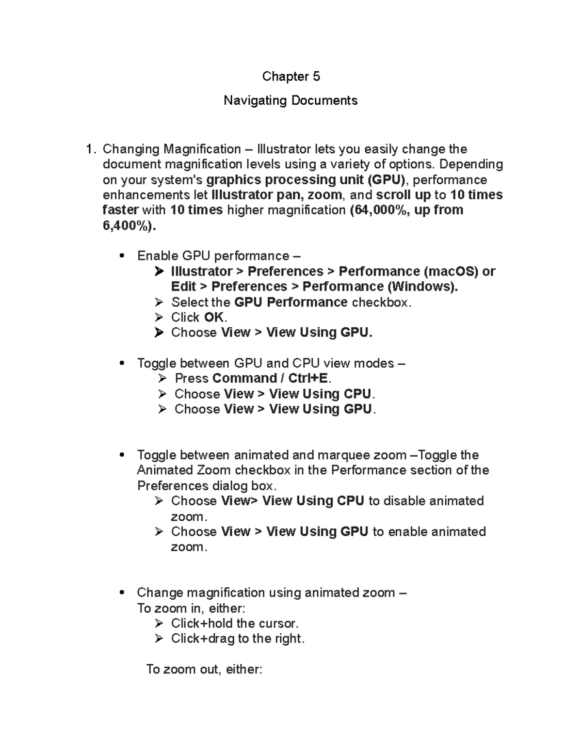 Chapter 5 Navigating Document - Chapter 5 Navigating Documents Changing Magnification ...