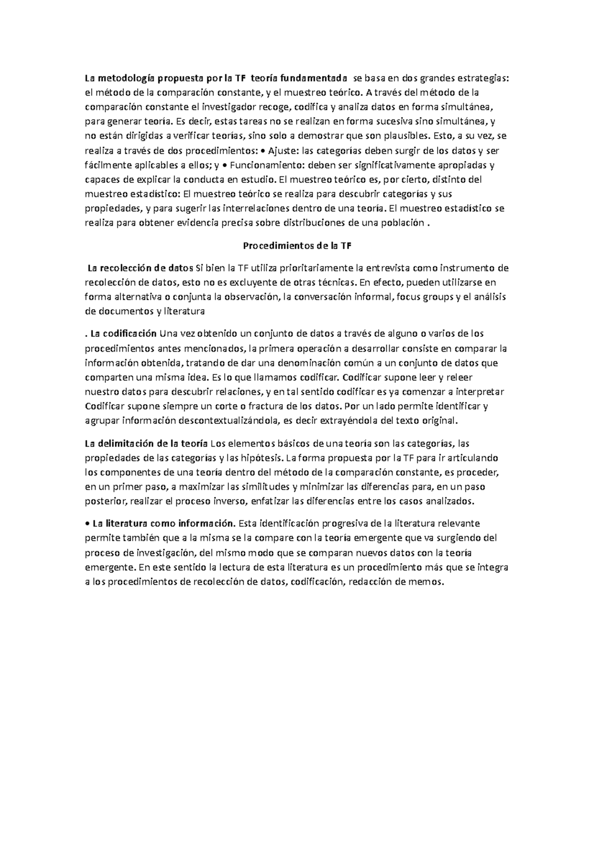 Teoría fundamentada - A través del método de la comparación constante ...